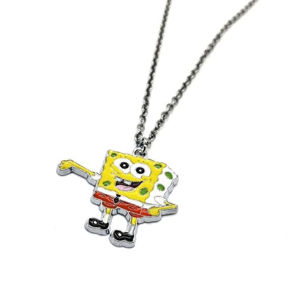 Hand Crafted | Jewelry | Spongebob Square Pants 9s Silver Necklace ...